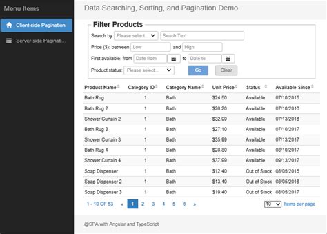 angularjs table search pagination example elcho table