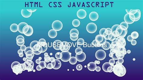mouse move bubbles animation using html css and js javascript tutorials