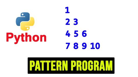 python pattern programs floyd s triangle printing numbers in right