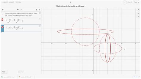 desmos activity for ellipses youtube
