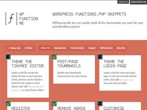 générer le “functions php” de son wordpress avec wpfunction me