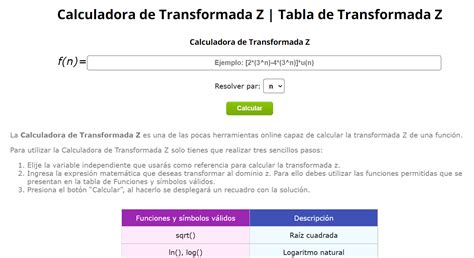Calculadora De Transformada Z