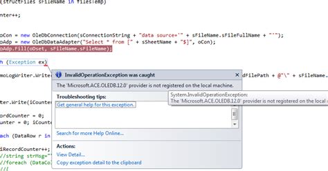 how to fix error the microsoft ace oledb 12 0 provider is not