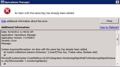 an item with the same key has already been added error shows up after