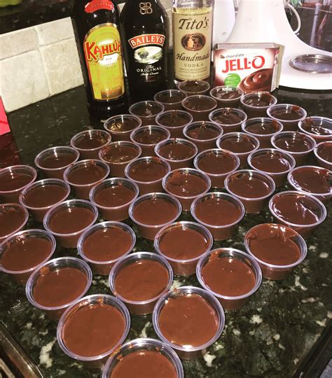 Jell O Pudding Mudslide Shots Made With Instant Chocolate Pudding 2