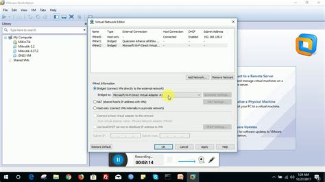 how to configure host only network setting in vmware workstation youtube