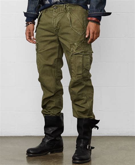 Denim And Supply Ralph Lauren Field Cotton Cargo Pants In Green For Men