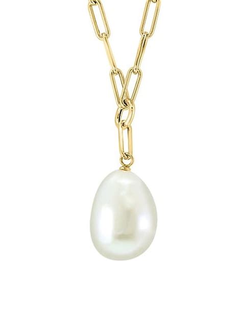 14k Yellow Gold And Freshwater Pearl Necklace