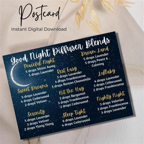 Good Night Diffuser Blends Essential Oil Postcard Etsy