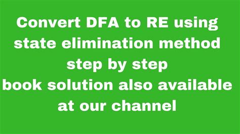dfa to regular expression conversion step by step example 2 youtube