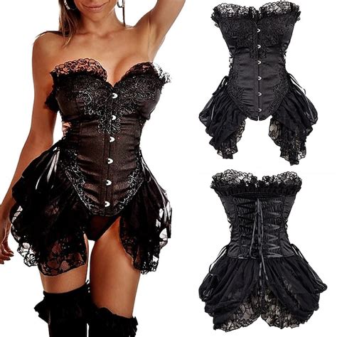 Vintage Sexy Rococo Punk And Gothic Victorian Overbust Corset Bustier
