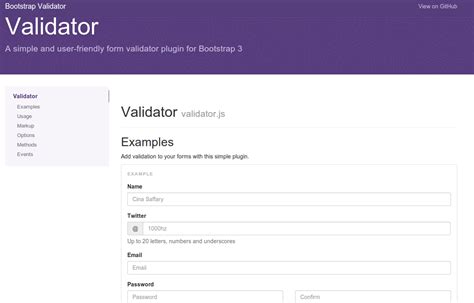 nelsondev html form validator for bootstrap