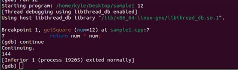 list of gdb commands and what they do