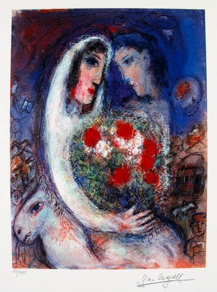Marc Chagall Limited Edition Facsimile Signed Small Giclee Marriage