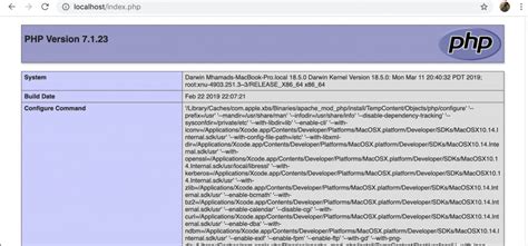 how to install apache mysql php and phpmyadmin on macos mojave 10 14