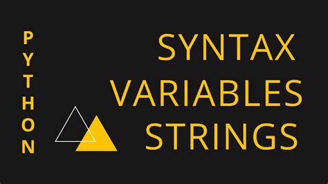 2 python syntax variables and strings learn python youtube