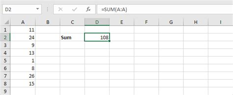 sum formulas in excel in easy steps