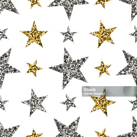 Gold And Silver Stars On White Background Stock Illustration Download