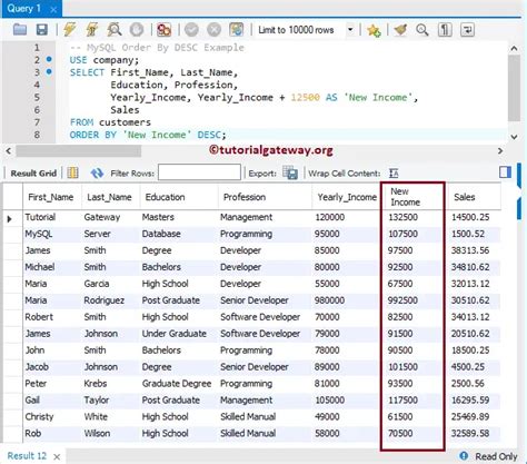 mysql order by ascending and descending