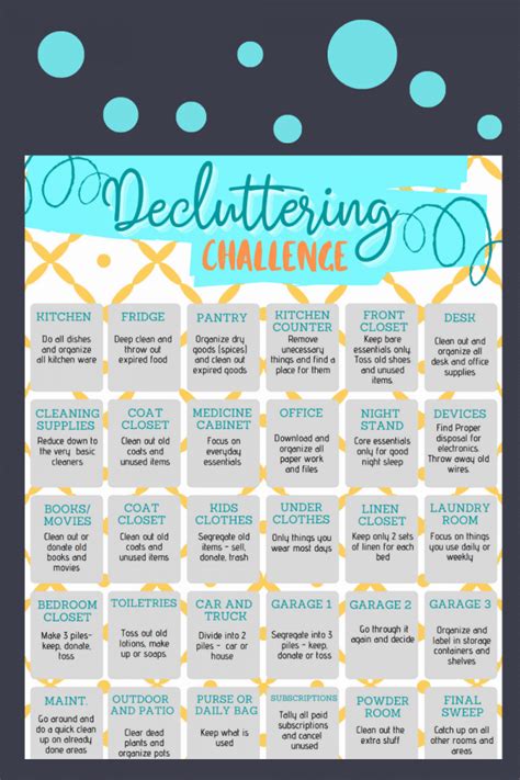 Decluttering Challenge Checklist Clarks Condensed