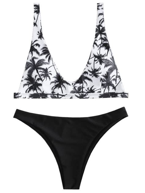 Zaful Coconut Palm Hawaii Bikini Set Black Hawaii Bikinis Bikinis