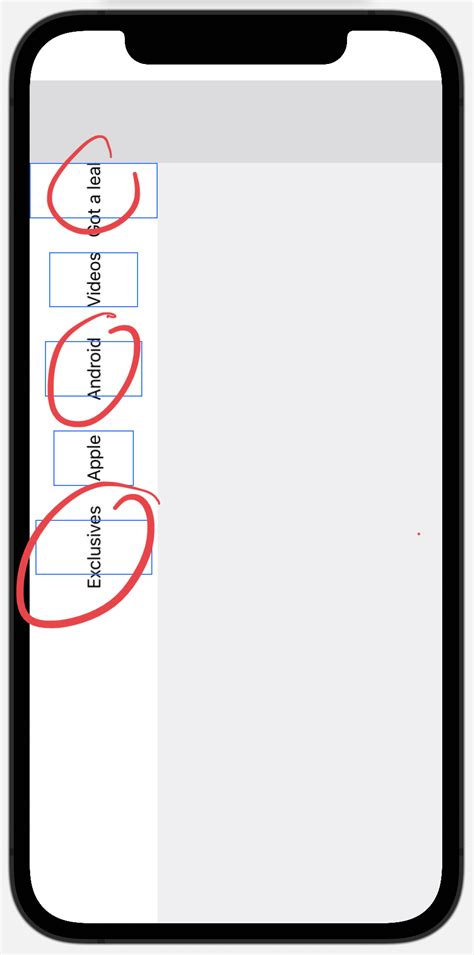 swift how to build scrollable side menu using text rotation or