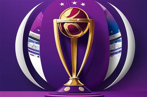 Icc Mens Cricket World Cup India 2023 Poster Design In Purple Color