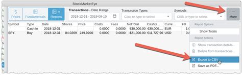 export your transactions to a csv file stockmarketeye knowledge base