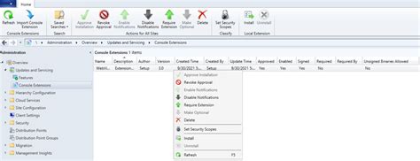 configuration manager 콘솔 확장 configuration manager microsoft learn