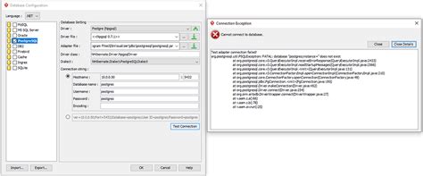 vp can t connect to postgresql database bug reports discuss the