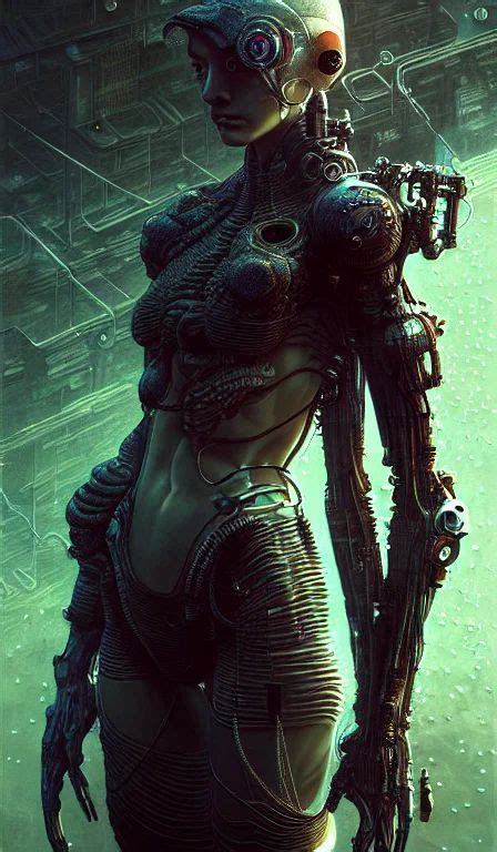 A Futuristic Woman With An Alien Head And Body