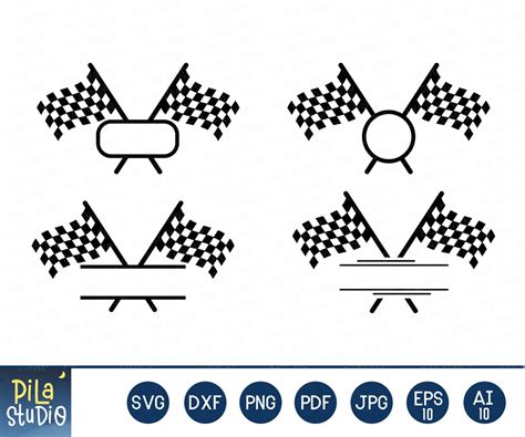 Race Flag Split Svg Racing Svg Racing Flag Chequered Svg Monogram