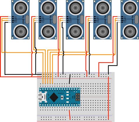 ultrasound sensor array with the hc sr04