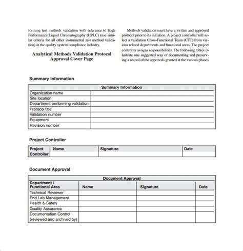 sample validation plan template 9 free documents in pdf word 65100