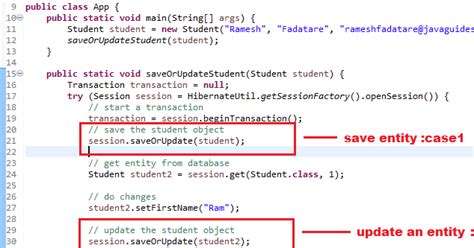 hibernate 5 saveorupdate method example