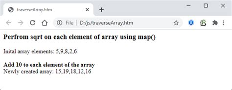 traverse array object using javascript javatpoint