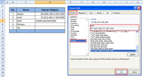 cara membuat custom number excel warga