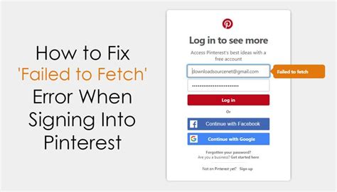 how to fix failed to fetch error when signing into pinterest fix