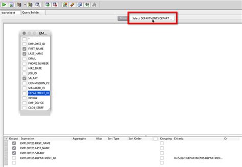 how to build a subquery with sql developer s query builder