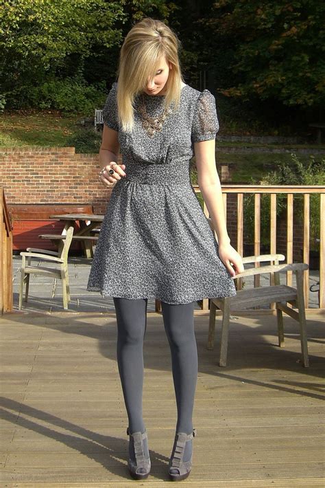 Gray Dress And Tights This Is So Cute Styled By
