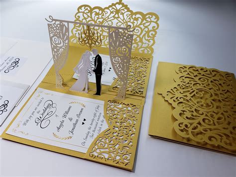 Pop Up Wedding Invitations By Tada Cards Wedding Card Maker Wedding