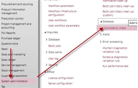 single item database consistency check in dynamics 365