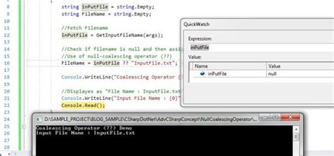 null coalescing operator in c