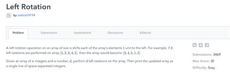 hackerrank array left rotation using swift
