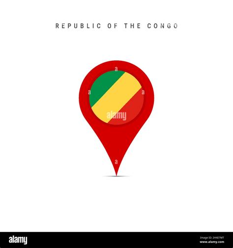 Teardrop Map Marker With Flag Of Republic Of The Congo Congolese Flag