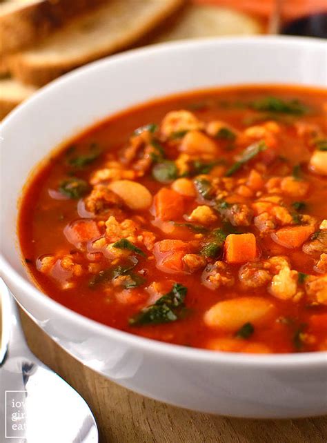 Italian Sausage Spinach And Tomato Soup Iowa Girl Eats