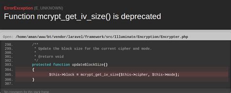 function mcrypt get iv size is deprecated in laravel 4 2 on php 5 6