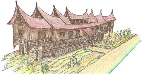 Mewarnai Gambar Rumah Adat Minang
