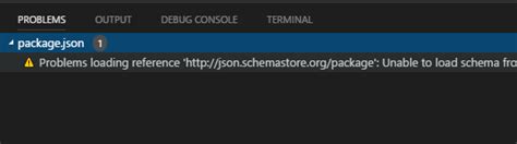 node js file ‘package json severity ‘warning message ‘problems