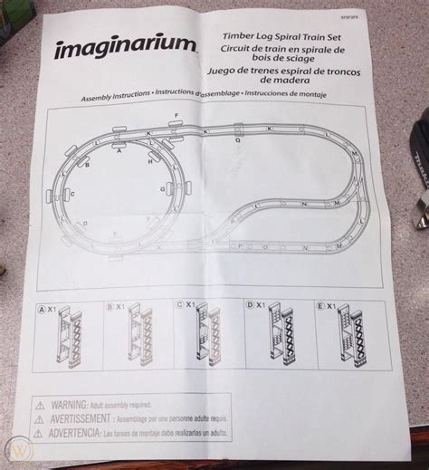 54 piece set timber log spiral train imaginarium with instructions